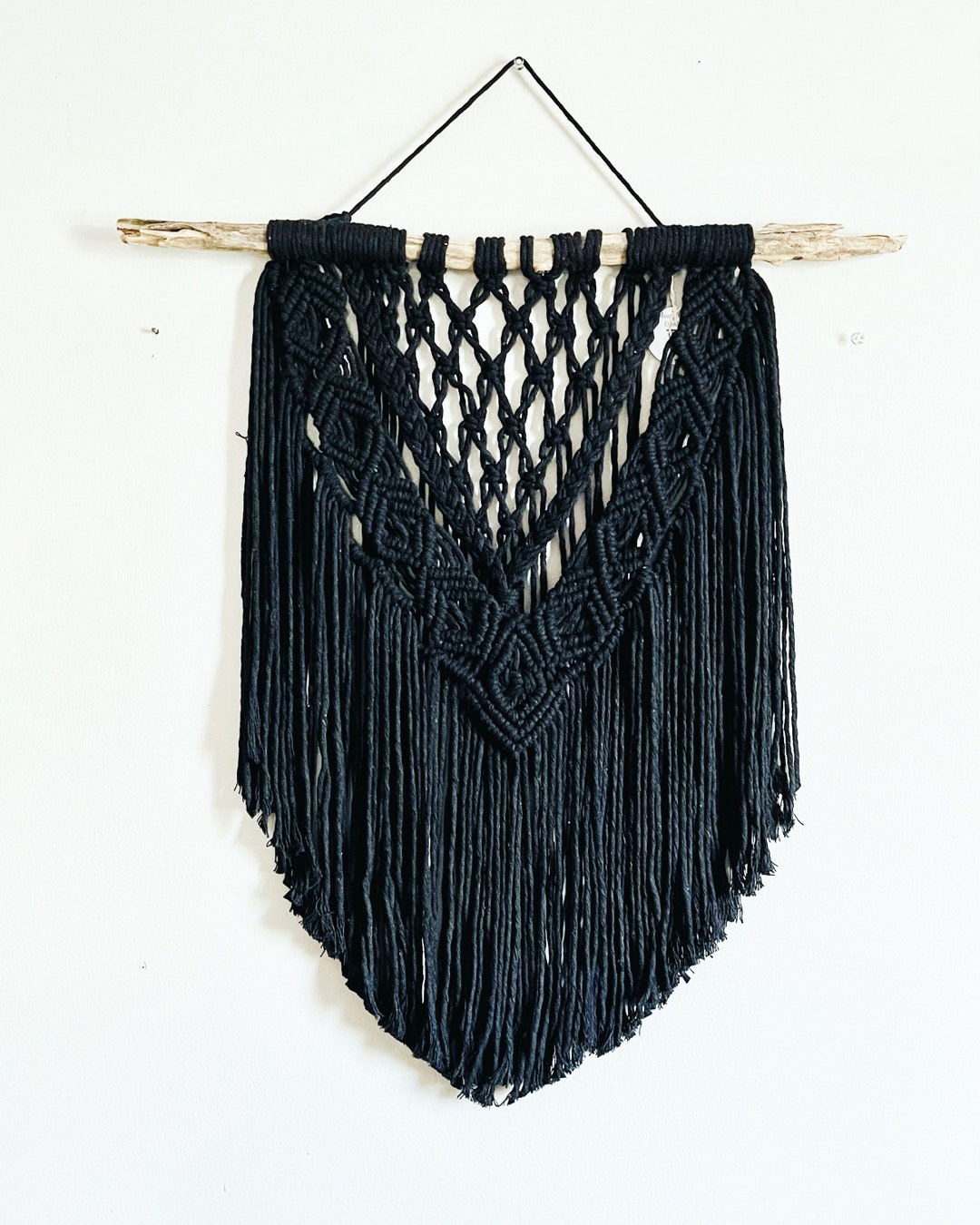 Handmade Black Macrame Wall Hanging // Boho Decor // Goth Decor ...
