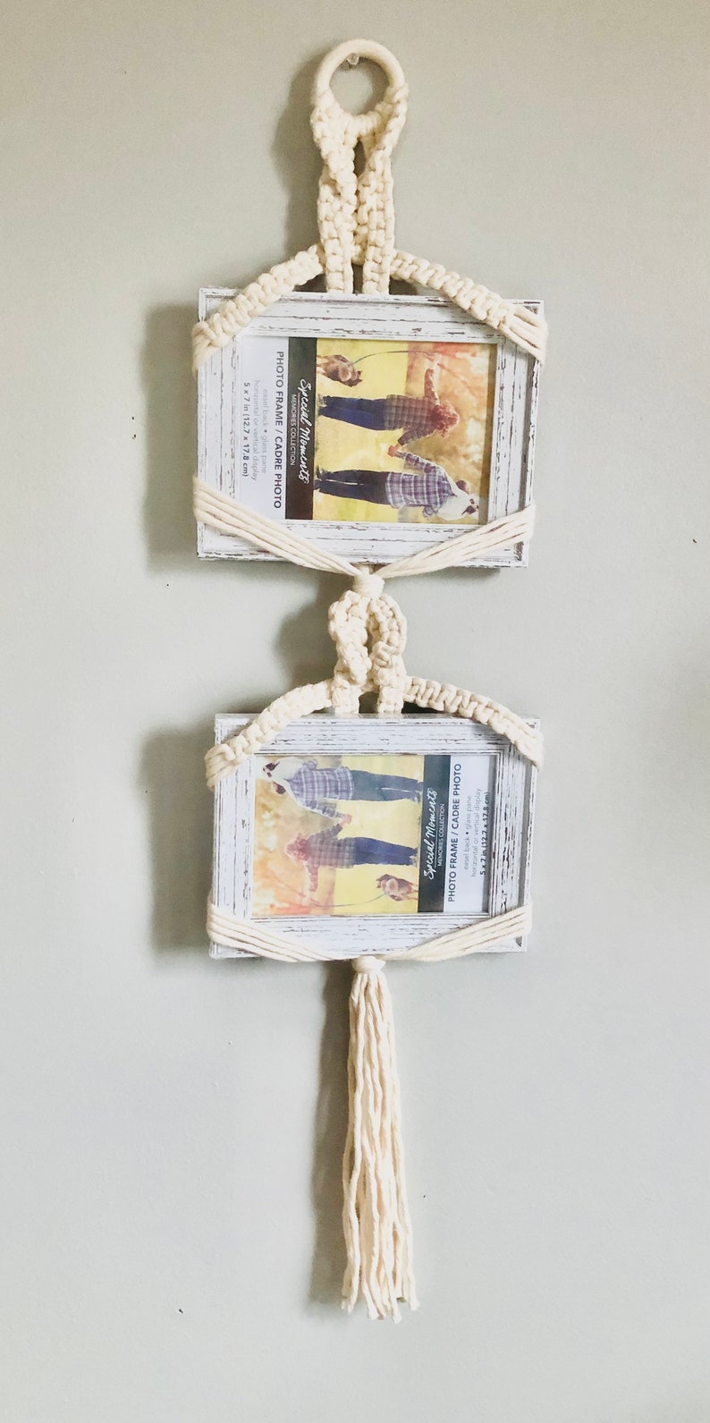 Double Long Macrame Hanging Picture Frames | Etsy