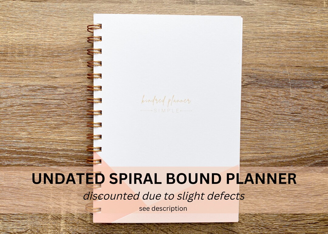 Discounted Undated Spiral Planner Simple Kindred Planner Slightly ...