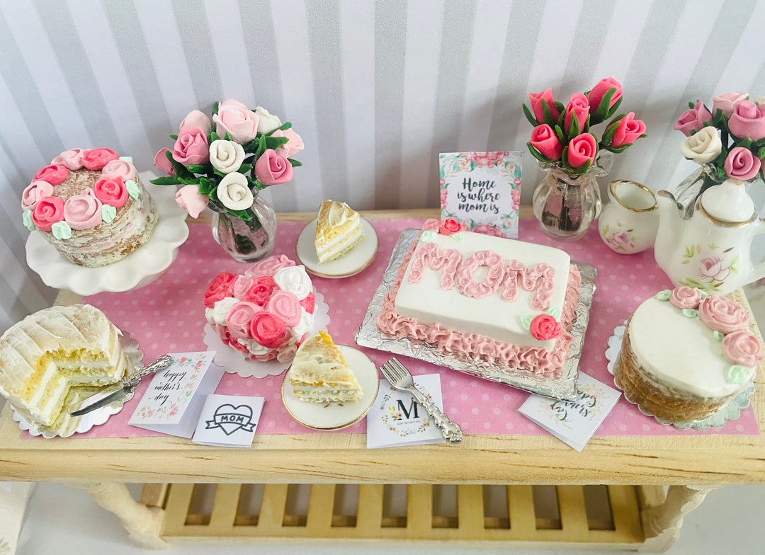 1:12 Scale Dollhouse Miniature Cake Dolls House Kitchen Food Accessory ...