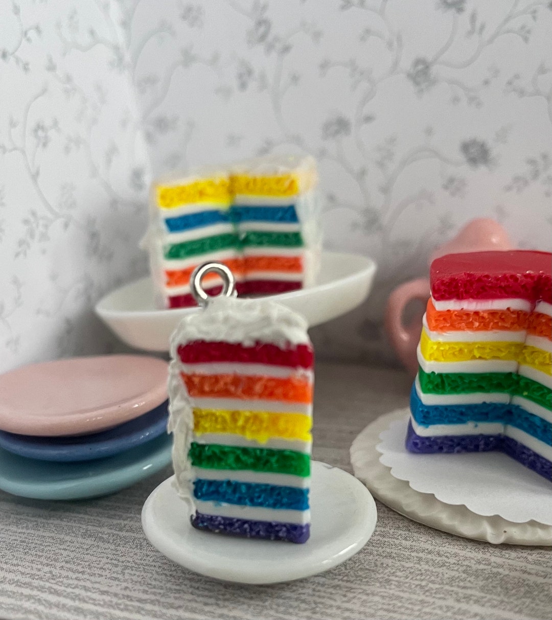 Miniature Keychain Charm Cake Food Accessory Kitchen Food Accessory ...