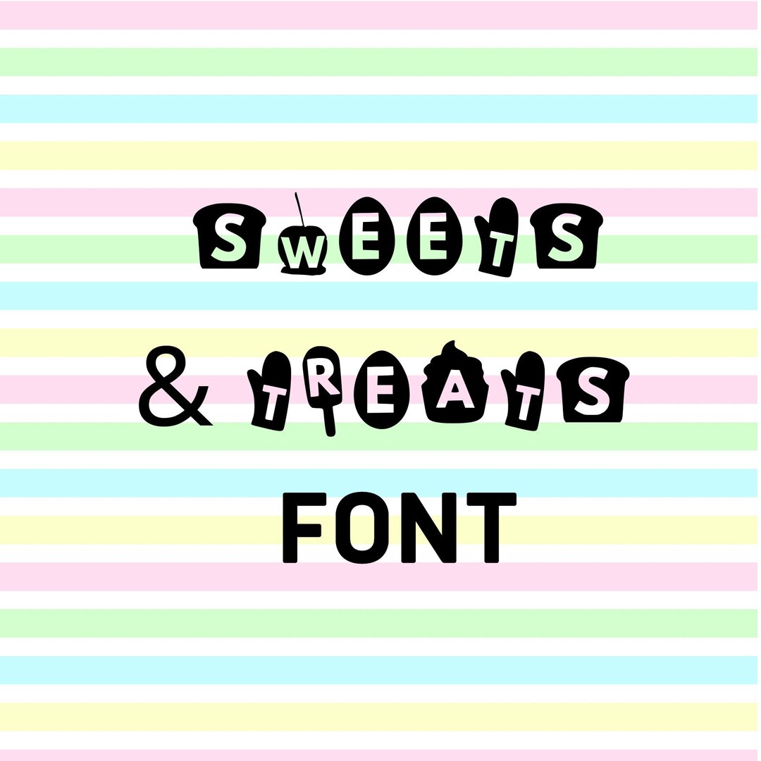Sweets & Baking Digital Font Download - Clipart Candy Signs Baking ...