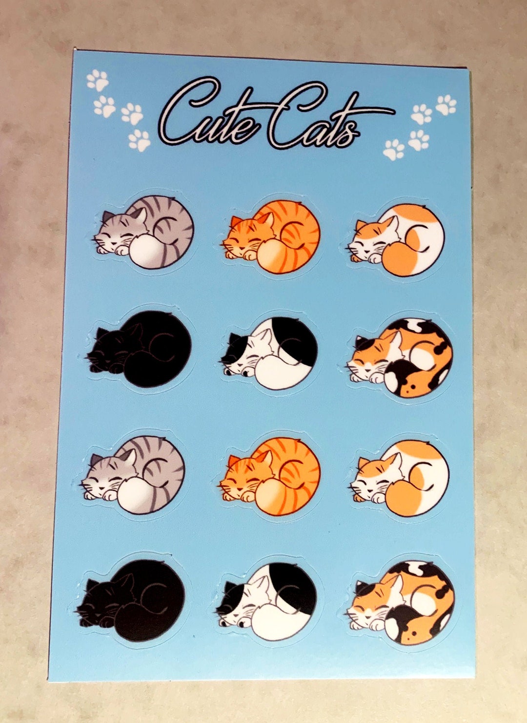 Cute Cat Sticker Sheet Cat Sticker - Etsy