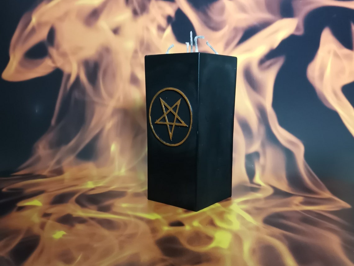 Black ritual candle Prince of this world Satan | Etsy