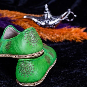 Turkish Genuine Leather Handmade Women Yemeni Shoes, Natural, Colorful ...