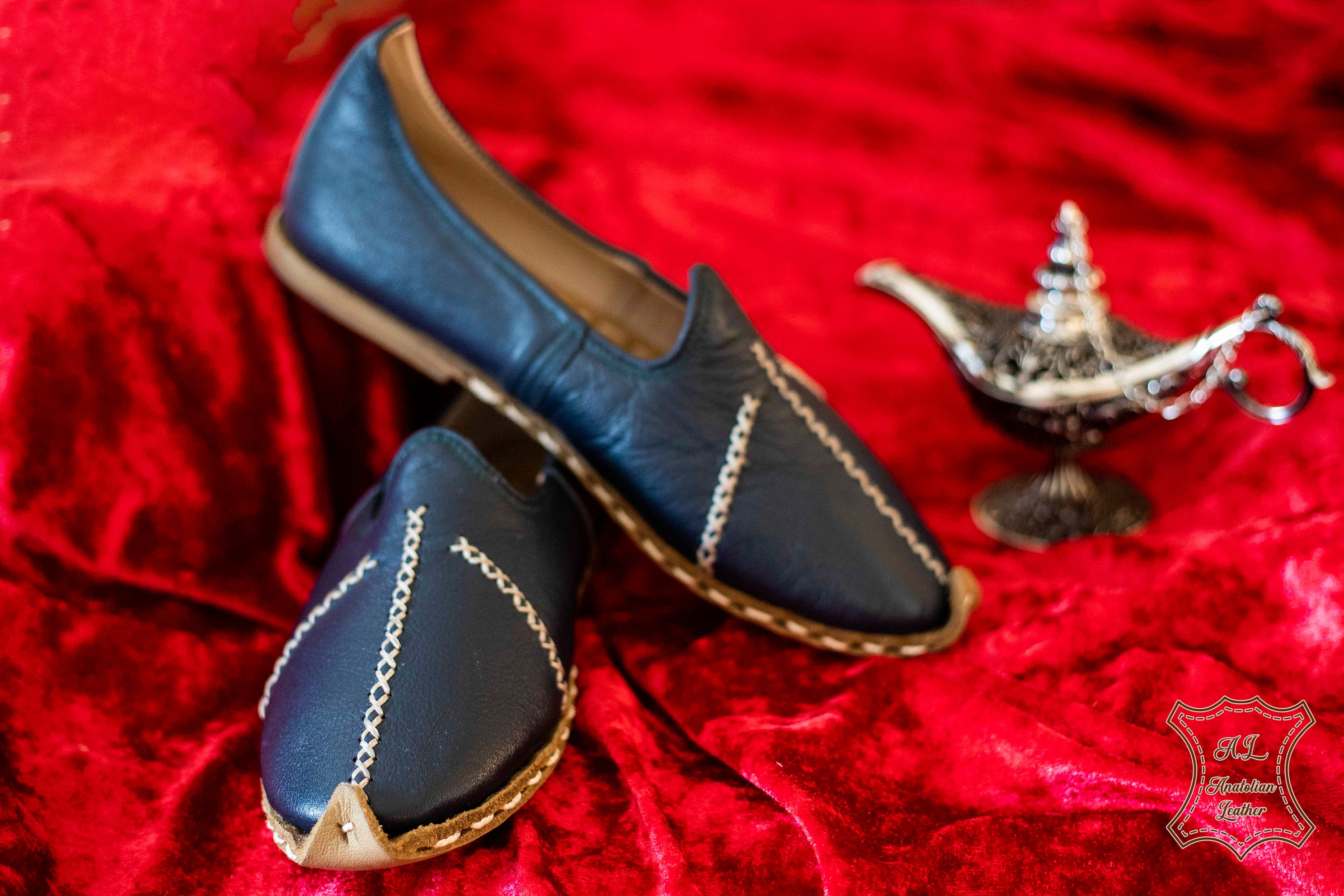 Turkish Genuine Leather Handmade Men Aladdin Yemeni Shoes | Etsy