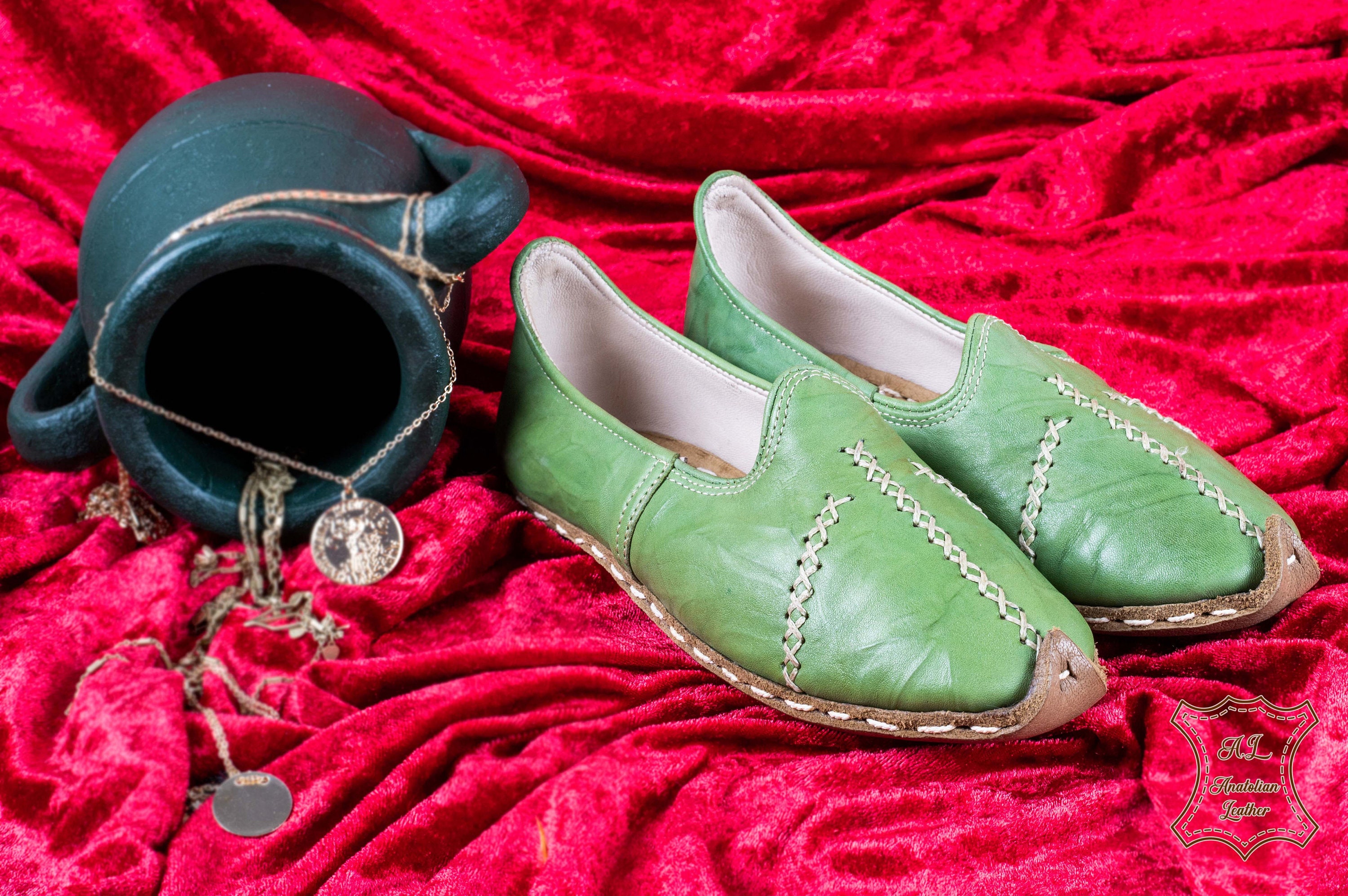 Turkish Genuine Leather Handmade Women Aladdin Yemeni Shoes | Etsy