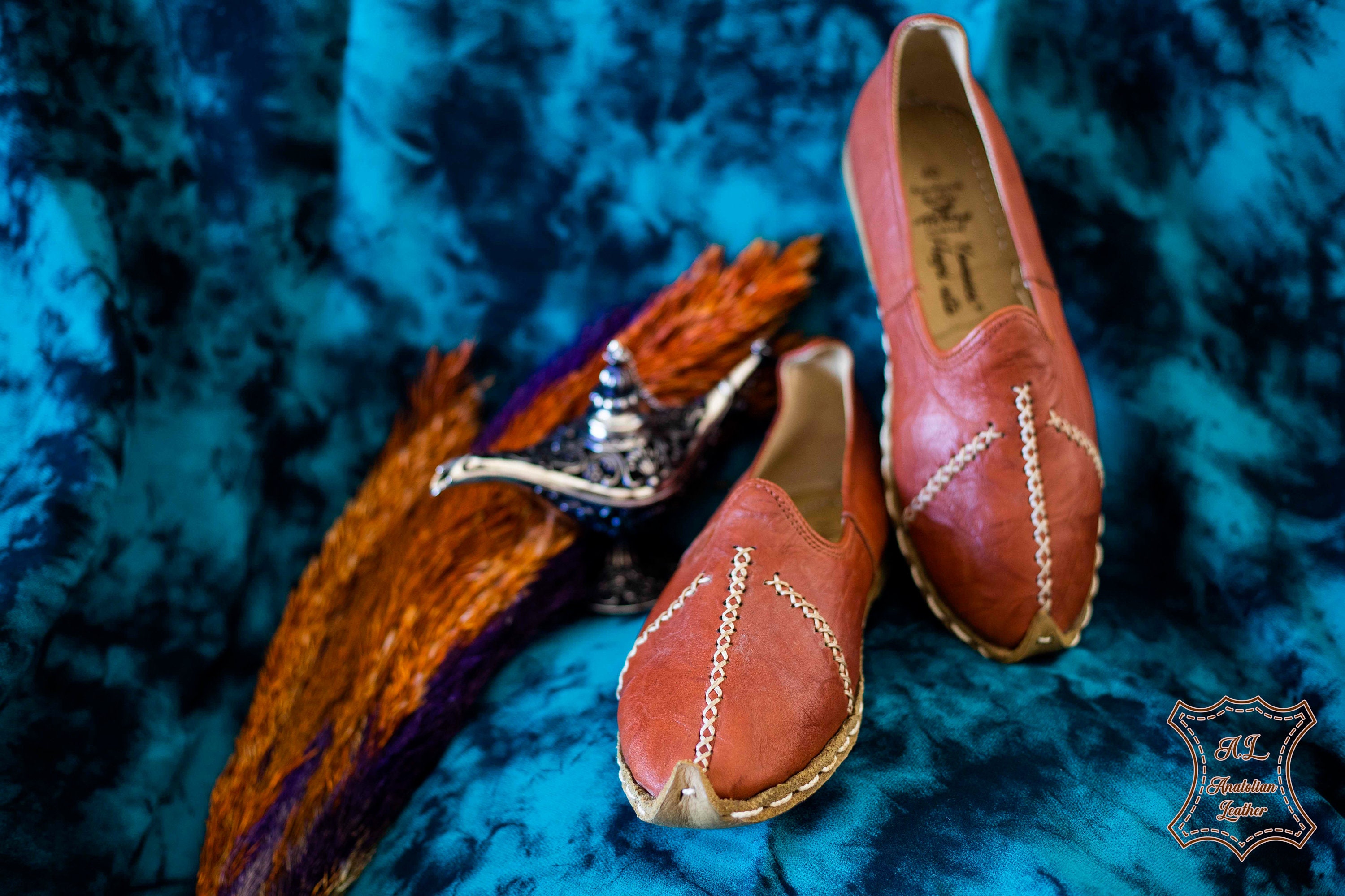 Turkish Genuine Leather Handmade Men Aladdin Yemeni Shoes | Etsy
