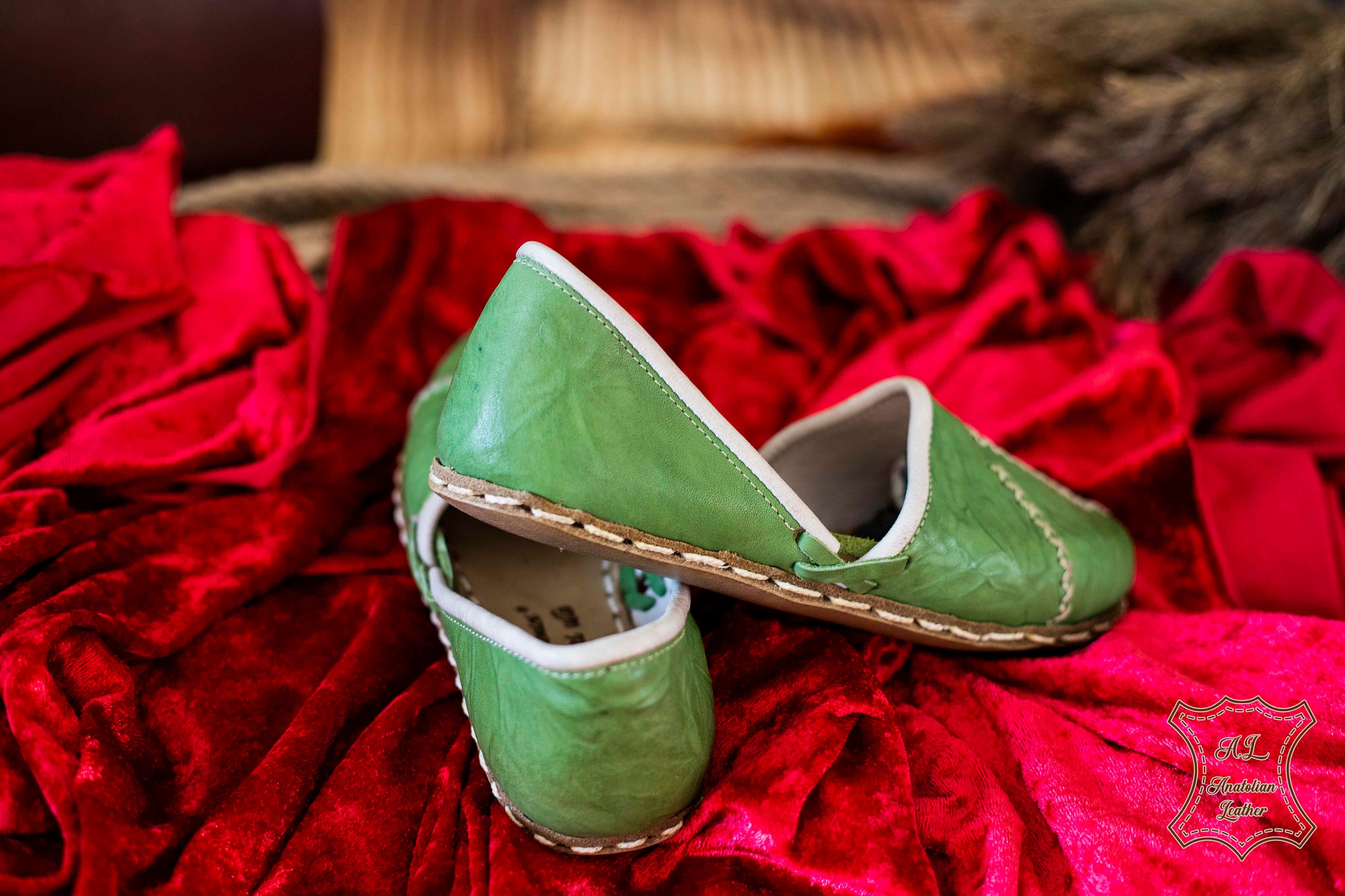 Turkish Genuine Leather Handmade Women Yemeni Shoes Natural | Etsy