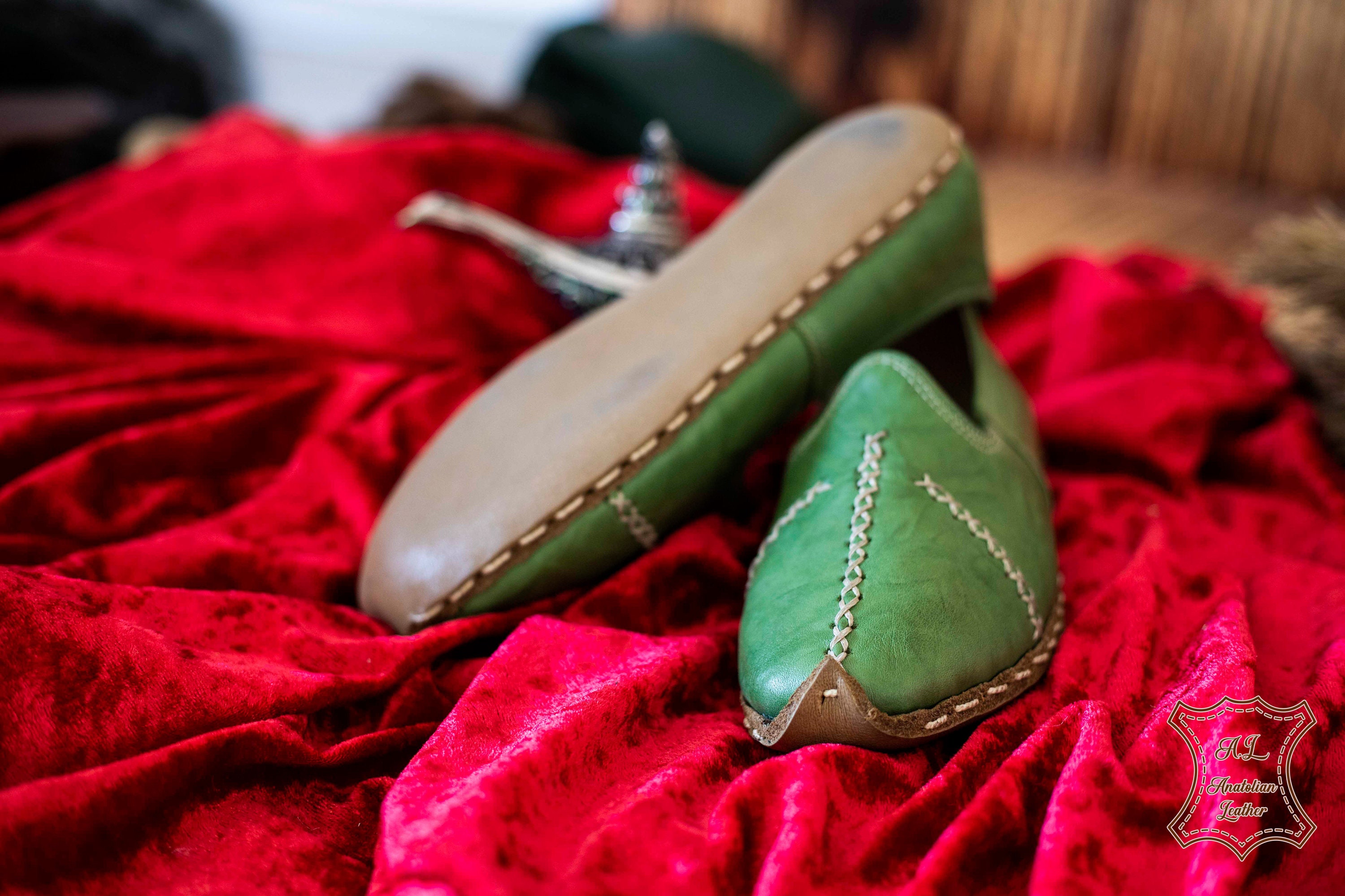 Turkish Genuine Leather Handmade Women Aladdin Yemeni Shoes | Etsy