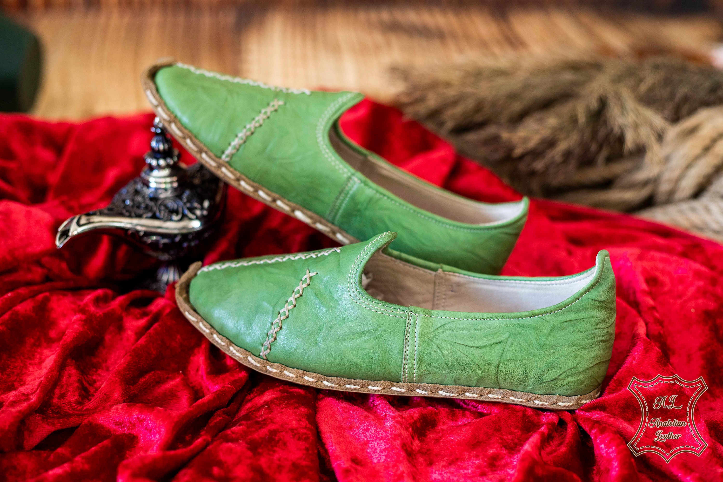Turkish Genuine Leather Handmade Women Aladdin Yemeni Shoes | Etsy