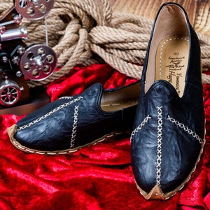 Turkish Genuine Leather Handmade Women Aladdin Yemeni Shoes, Natural ...