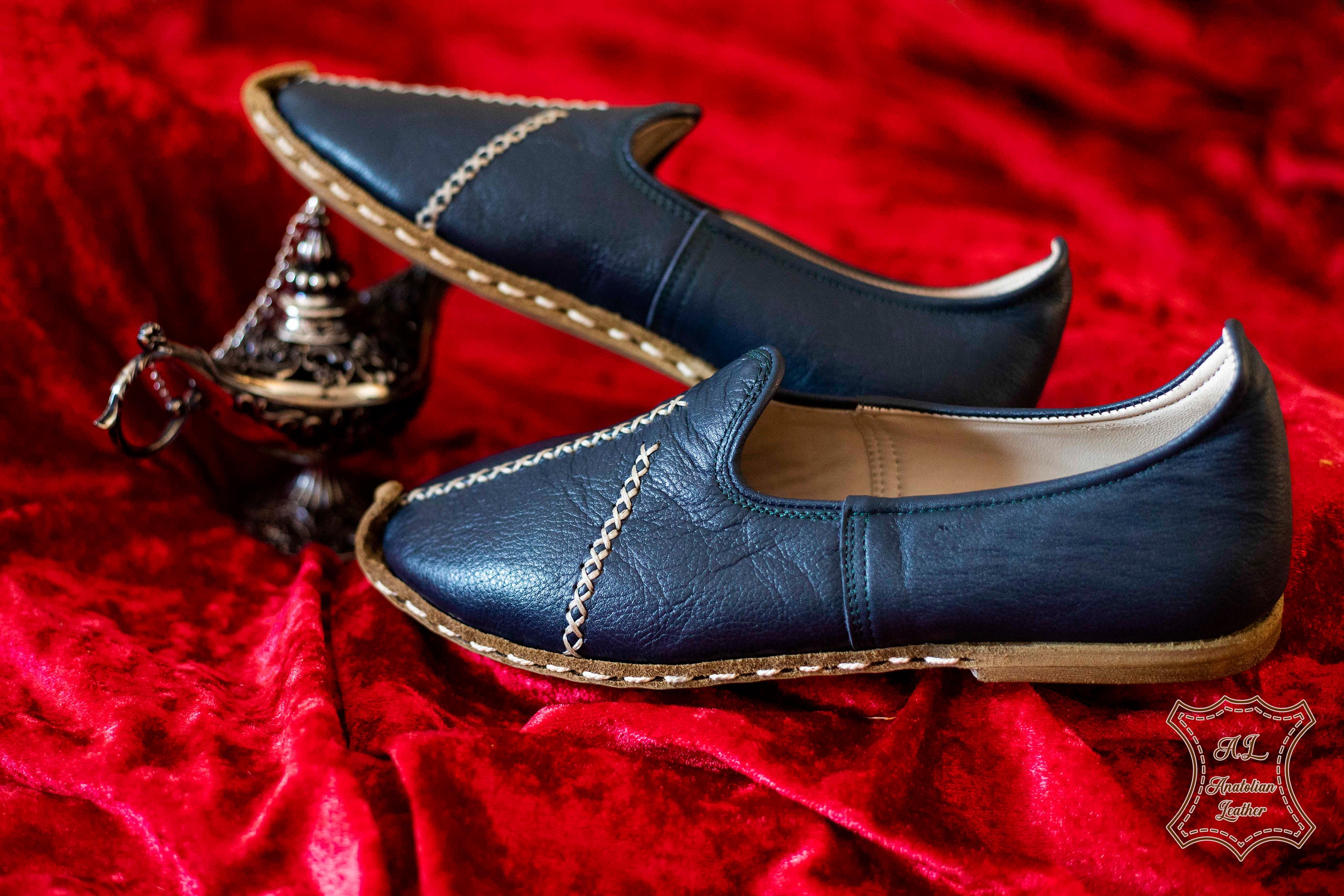 Turkish Genuine Leather Handmade Men Aladdin Yemeni Shoes | Etsy