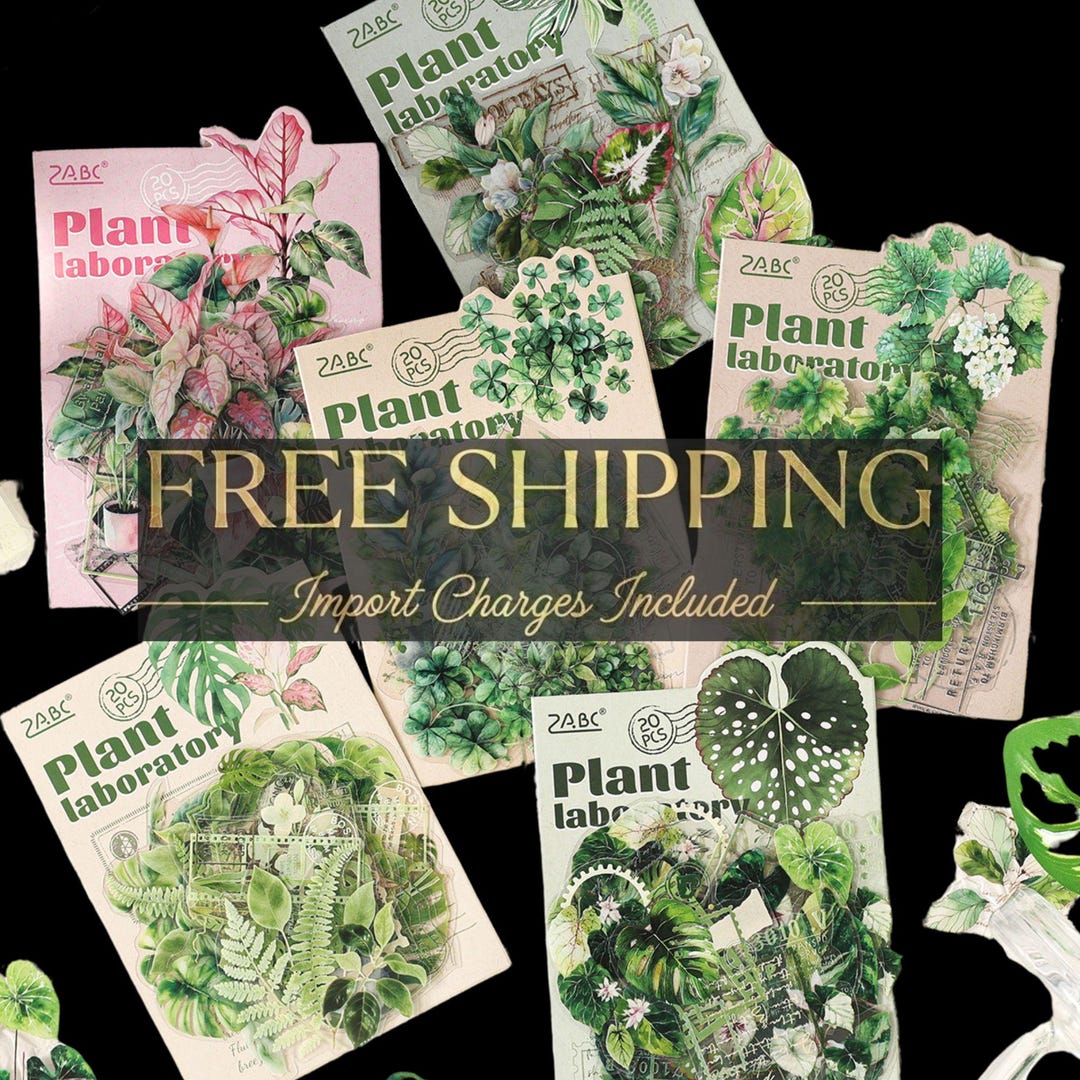 Vintage Plant Sticker Pack 20pcs: PET Botanical Scrapbook Journal Set ...