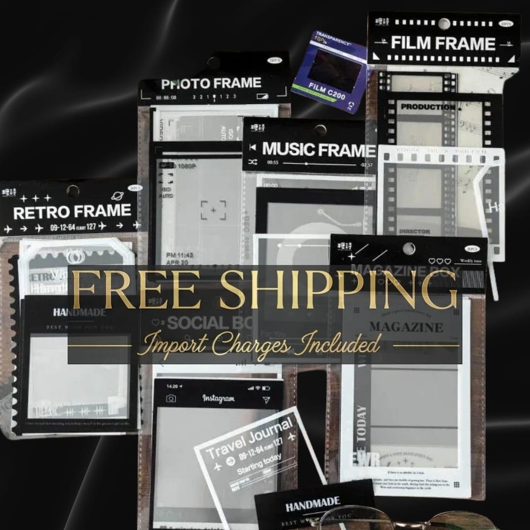 Transparent Photo Frame Stickers 15pcs - Hollow Retro Film, Journal ...