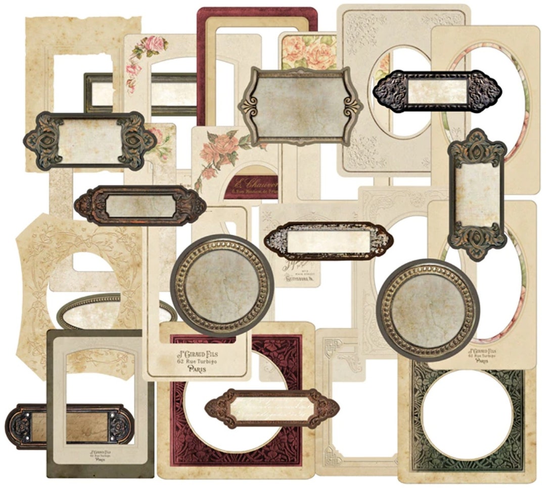 Vintage Frames Pack Labels Material Paper Set for Scrapbooking Card ...