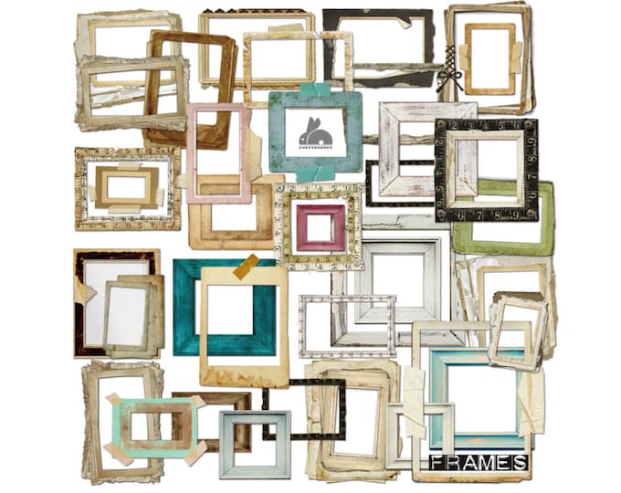 Vintage Photo Frames Pack 35 Cardstock Stickers Die Cut DIY ...