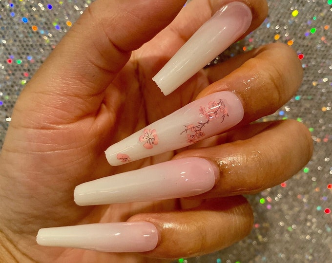 Baby Ombre Extra Long Press on Nails - Etsy