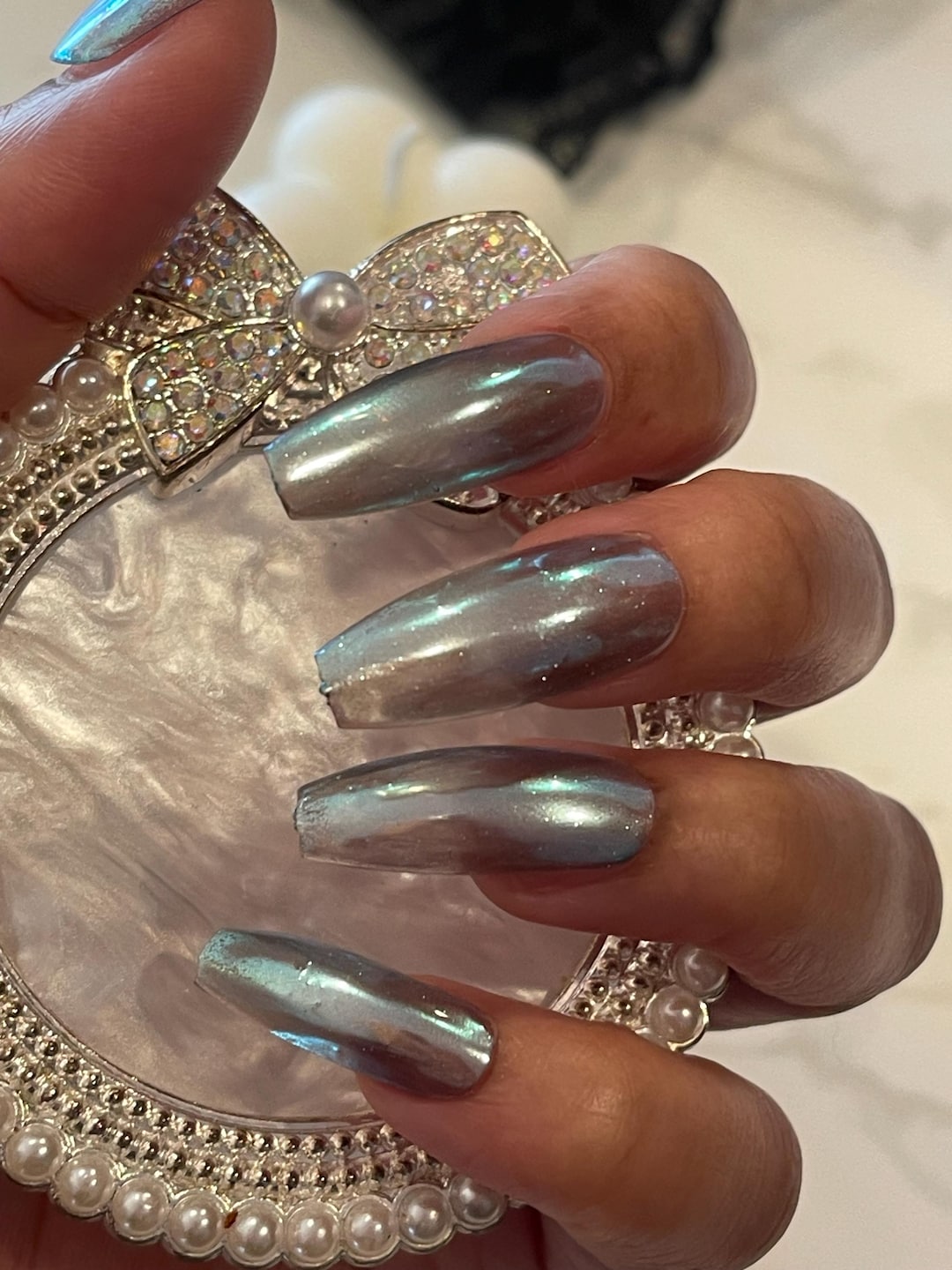 Sheer Moonlight Press on Nails - Etsy