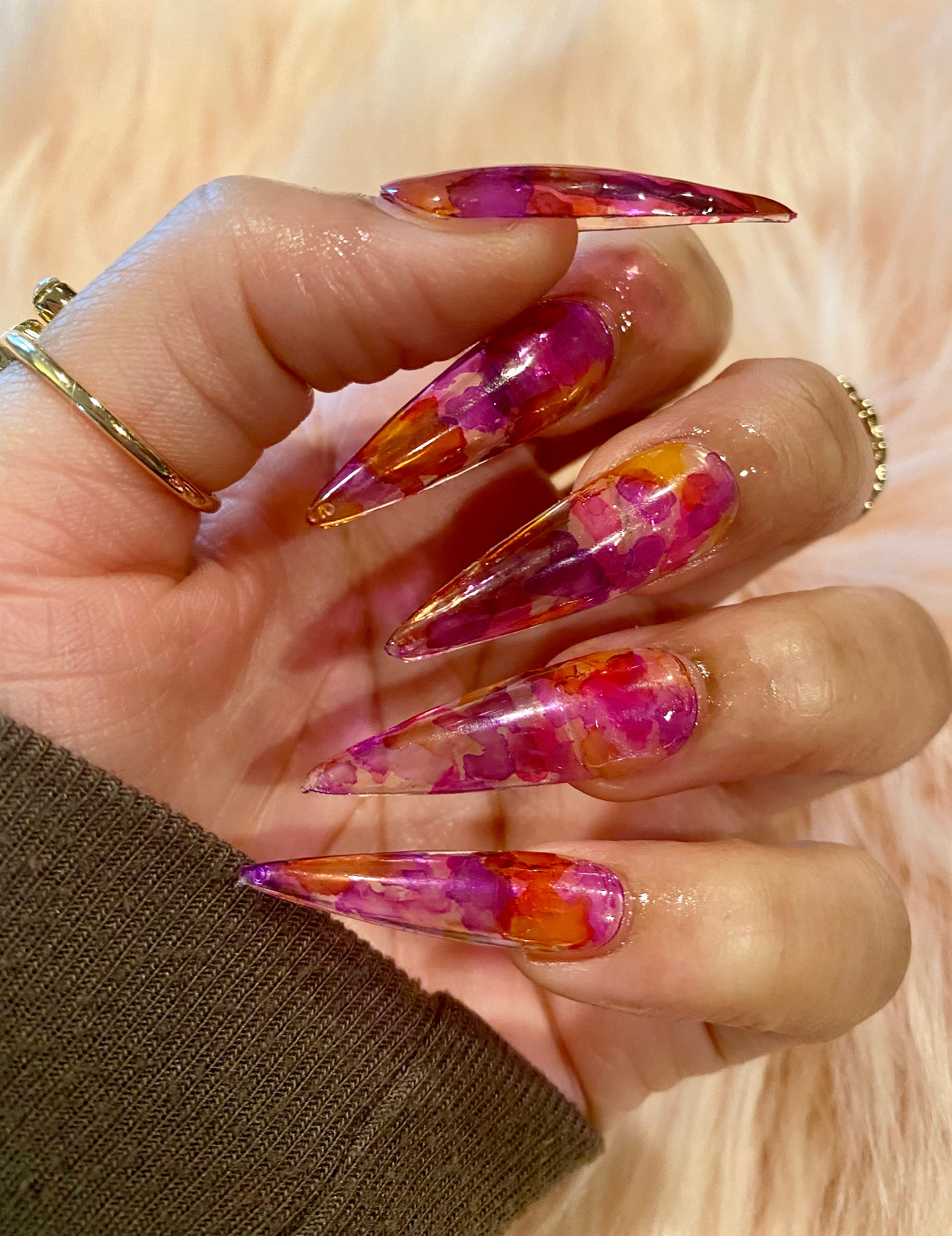 Glass Acrylic Nails