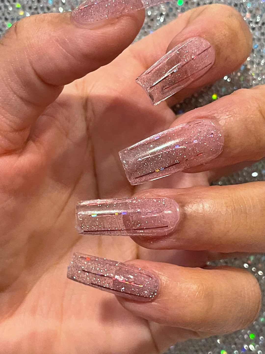 Pink Lightning Strikes Press on Nails - Etsy