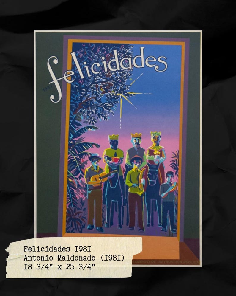Felicidades 1981 - Antonio Maldonado | Carteles Navideños: DIVEDCO - Etsy