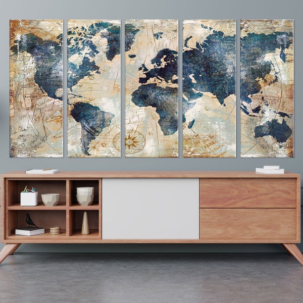 Abstract World Map - Etsy