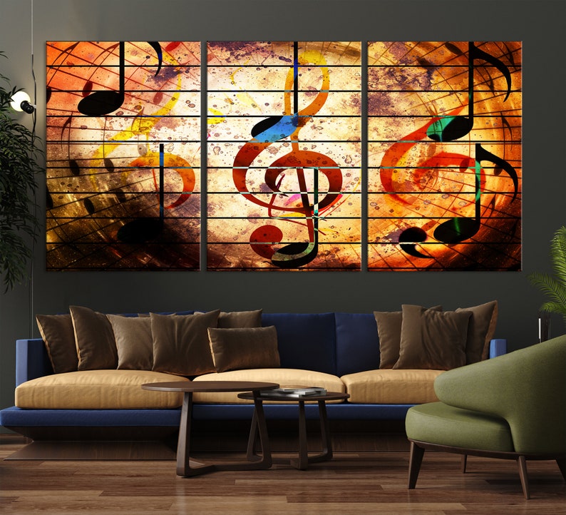 Abstract Music Wall Art Musical Note Art Canvas Print | Etsy