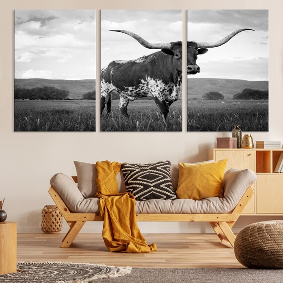 Large Longhorn Cow Print