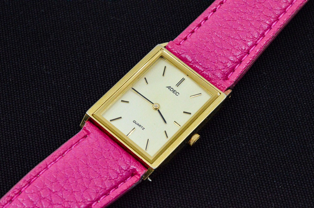 Adec Gold Tone With Pink Bracelet Womens Watch - Etsy