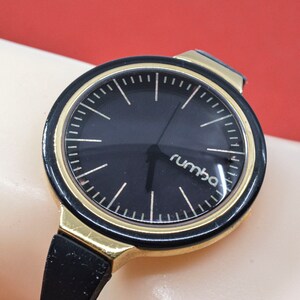 Rumba Blakc and Gold Tone Womens Fashion Watch - Etsy