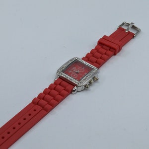 Red Tone With Silver Case and Crystals Womens Fashion Watch - Etsy