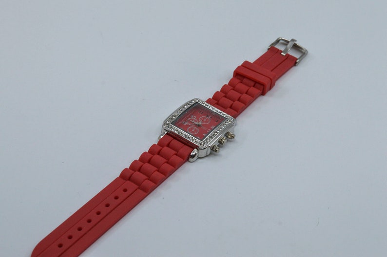 Red Tone With Silver Case and Crystals Womens Fashion Watch - Etsy
