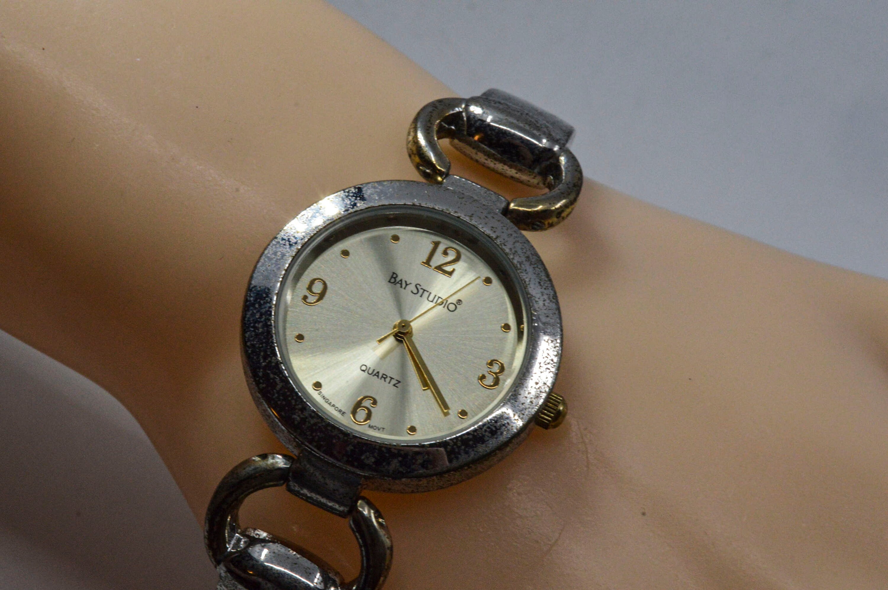 Silver Tone With Gold Dial Womens Wrist Watch Two Tone - Etsy