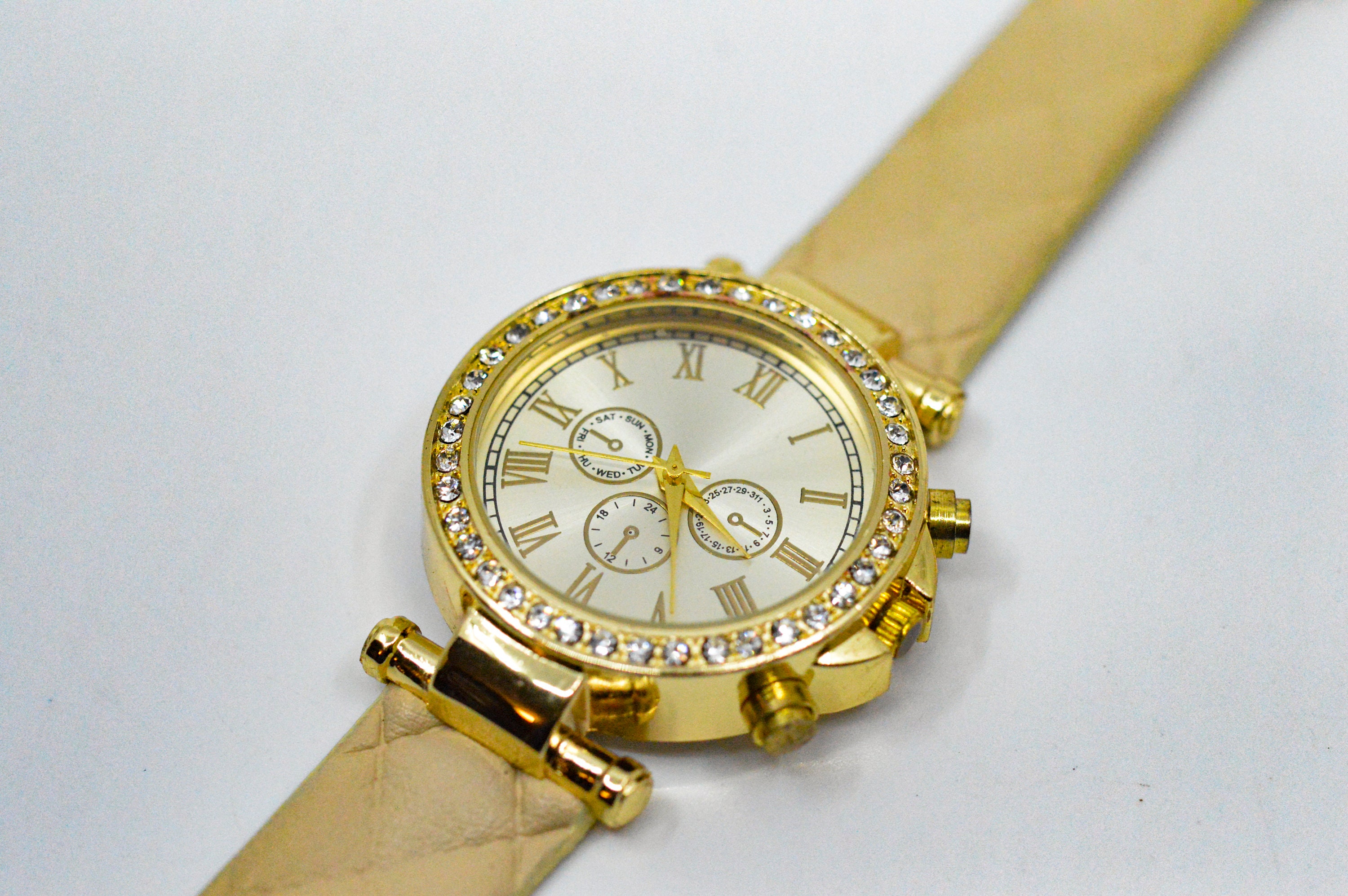 Gold tone with gold color dial womens fashion watch | Etsy