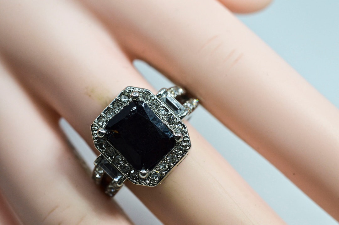 Silver Tone With Blue Glass Ornamnet Womens Ring,size 6 1/2 - Etsy