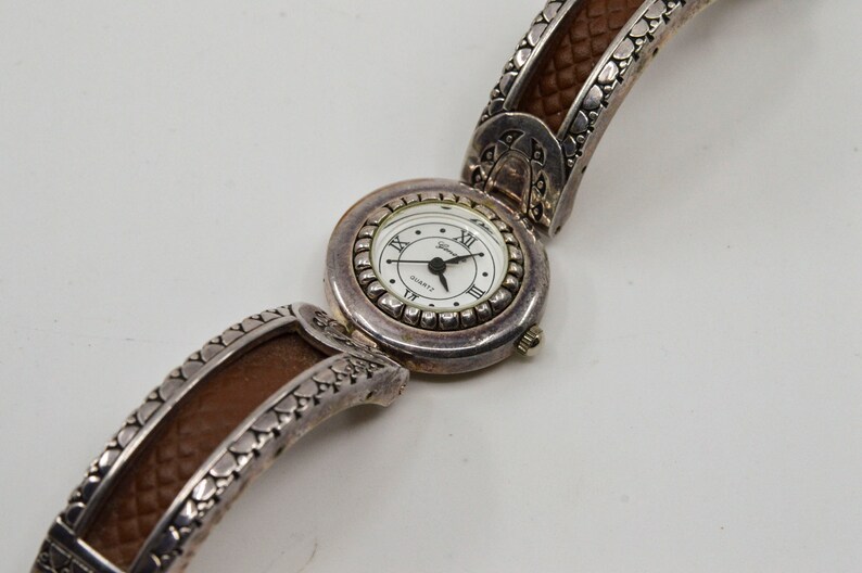 Silver Tone With White Dial and Brown Bracelet Womens Watch - Etsy