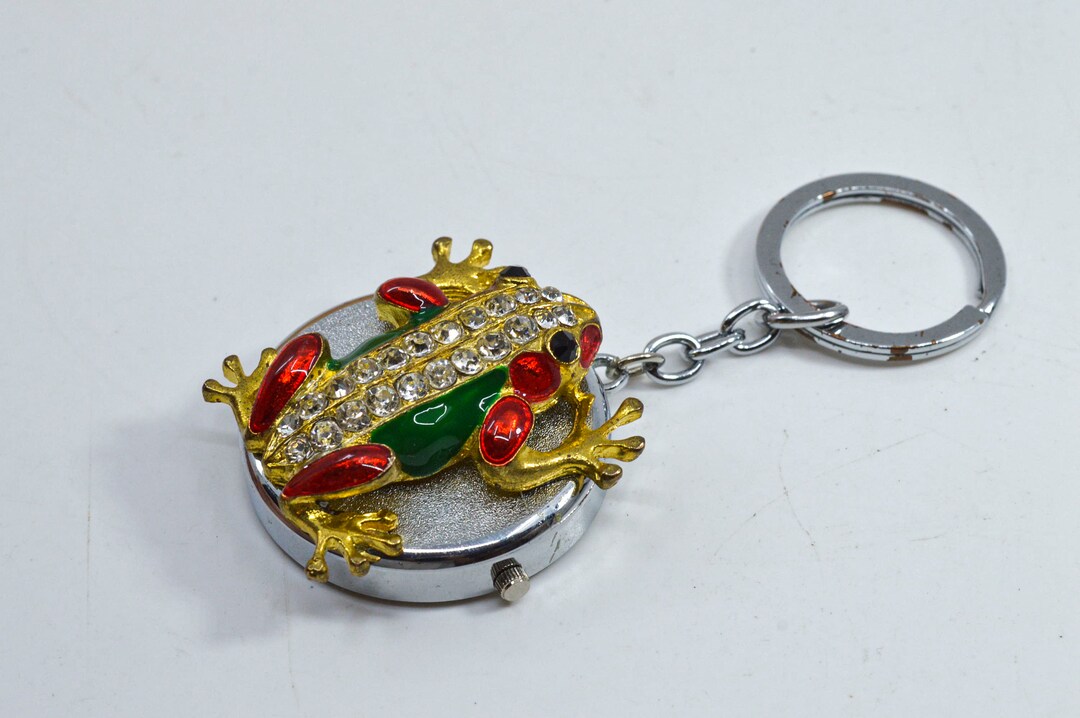 Strada Steel Tone With Colorful Frog With Crystals Womens Keychain ...