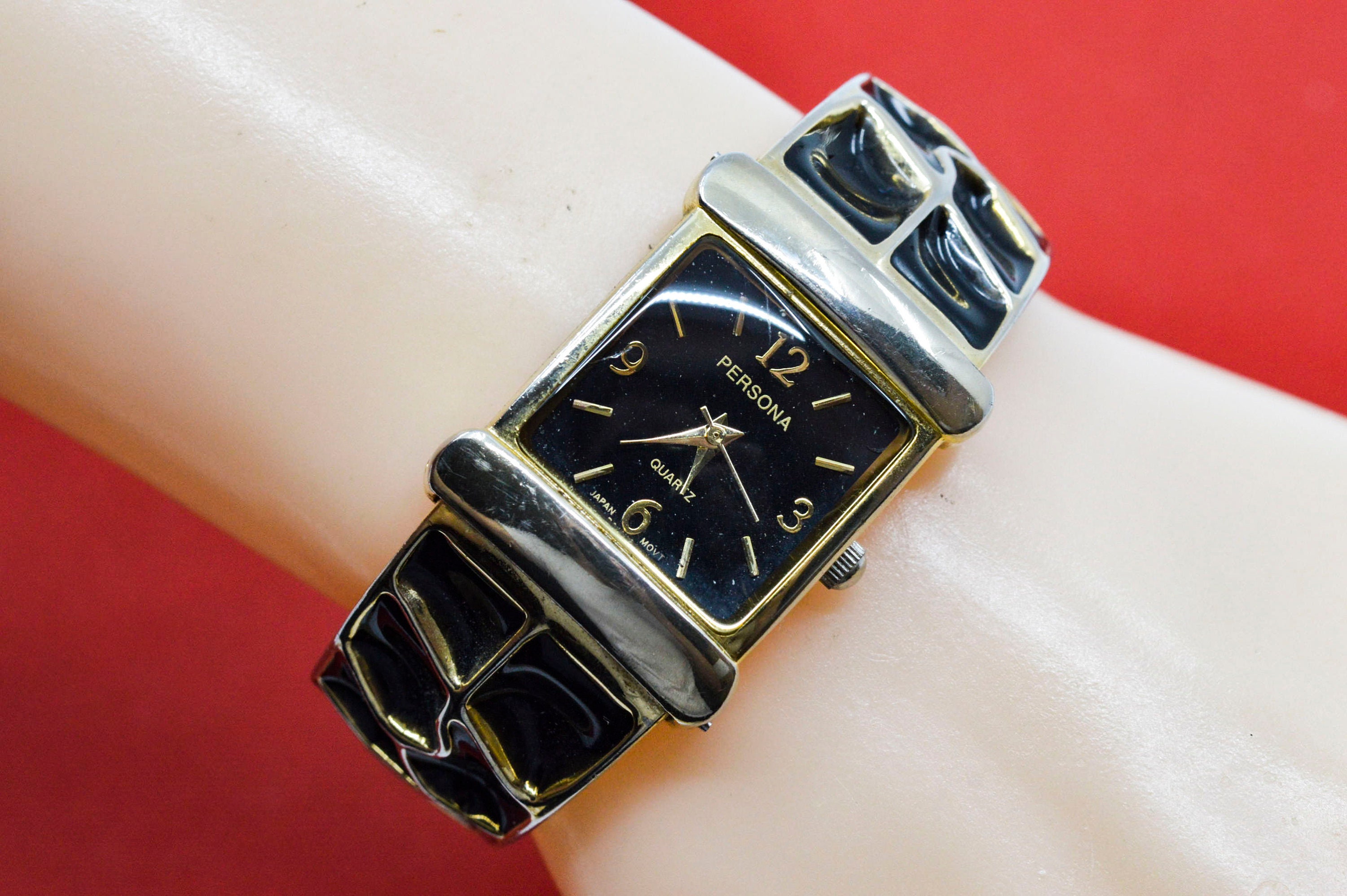 Persona Gold and Black Tone Womens Fashion Watch | Etsy