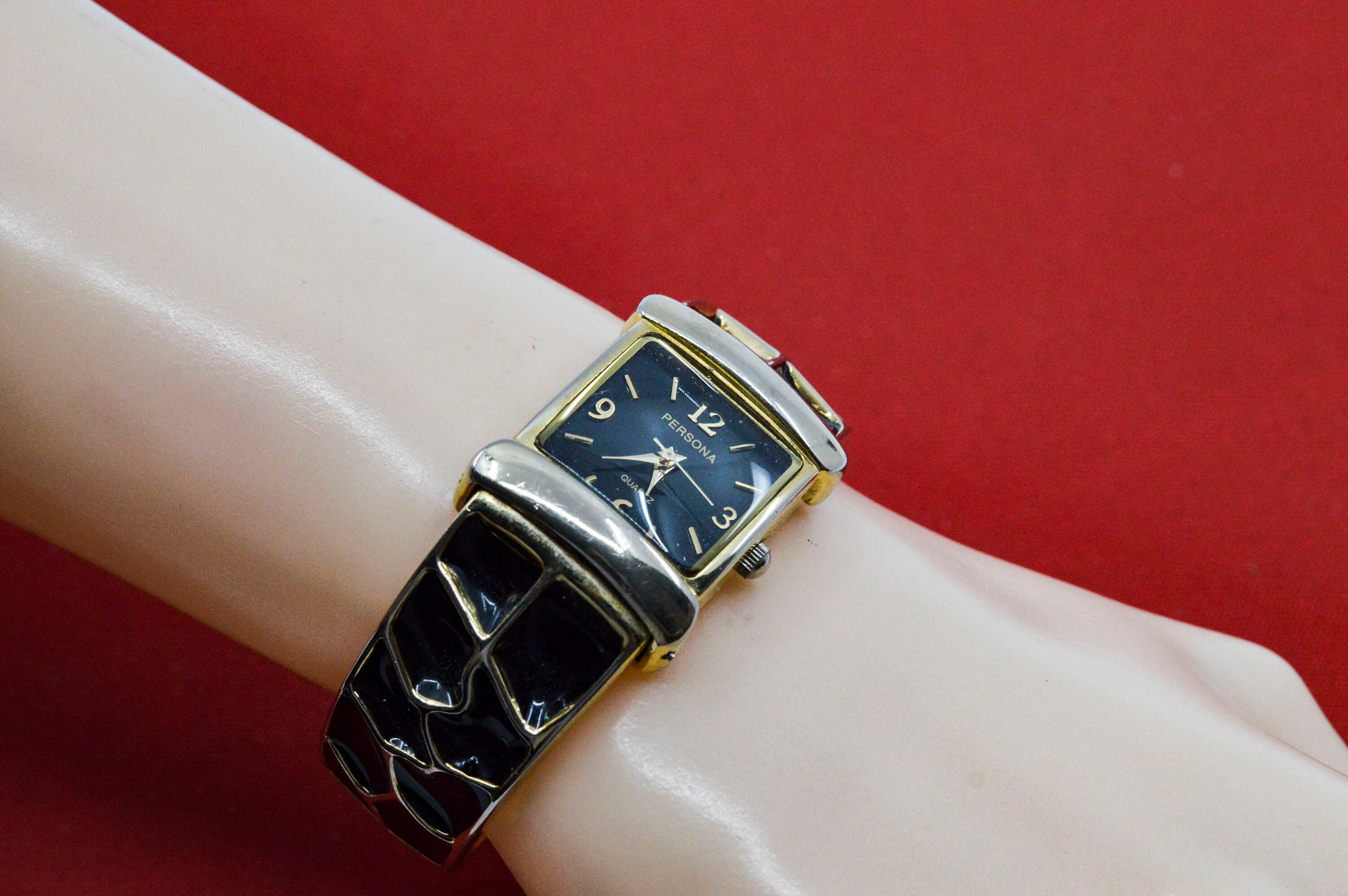Persona Gold and Black Tone Womens Fashion Watch | Etsy