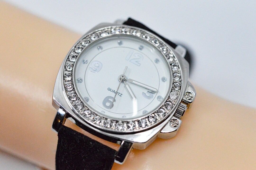 Silver Tone With White Dial and Crystals Womens Fashion Watch - Etsy