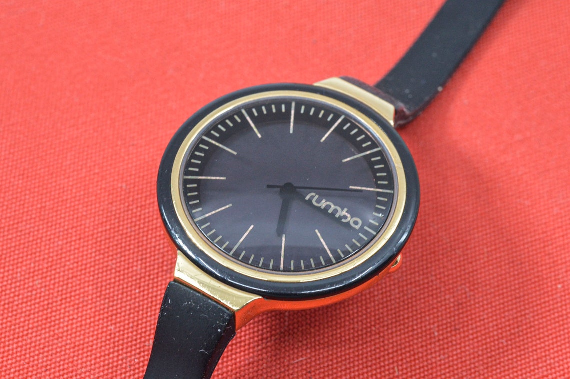 Rumba Blakc and Gold Tone Womens Fashion Watch - Etsy