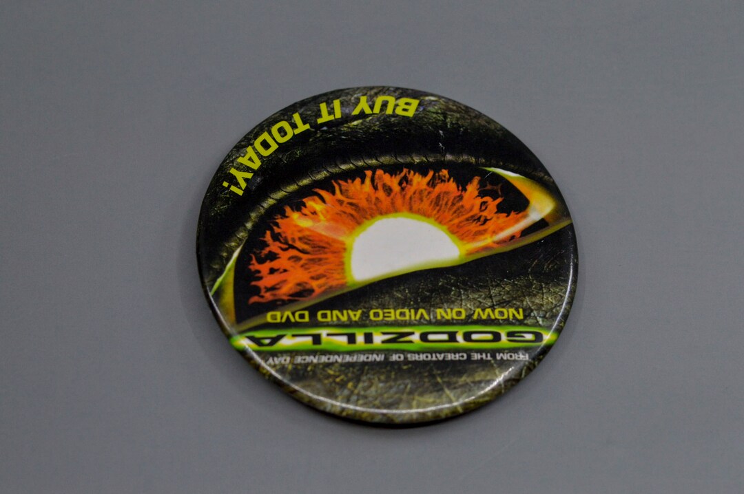 Godzilla , Vintage Pin - Etsy