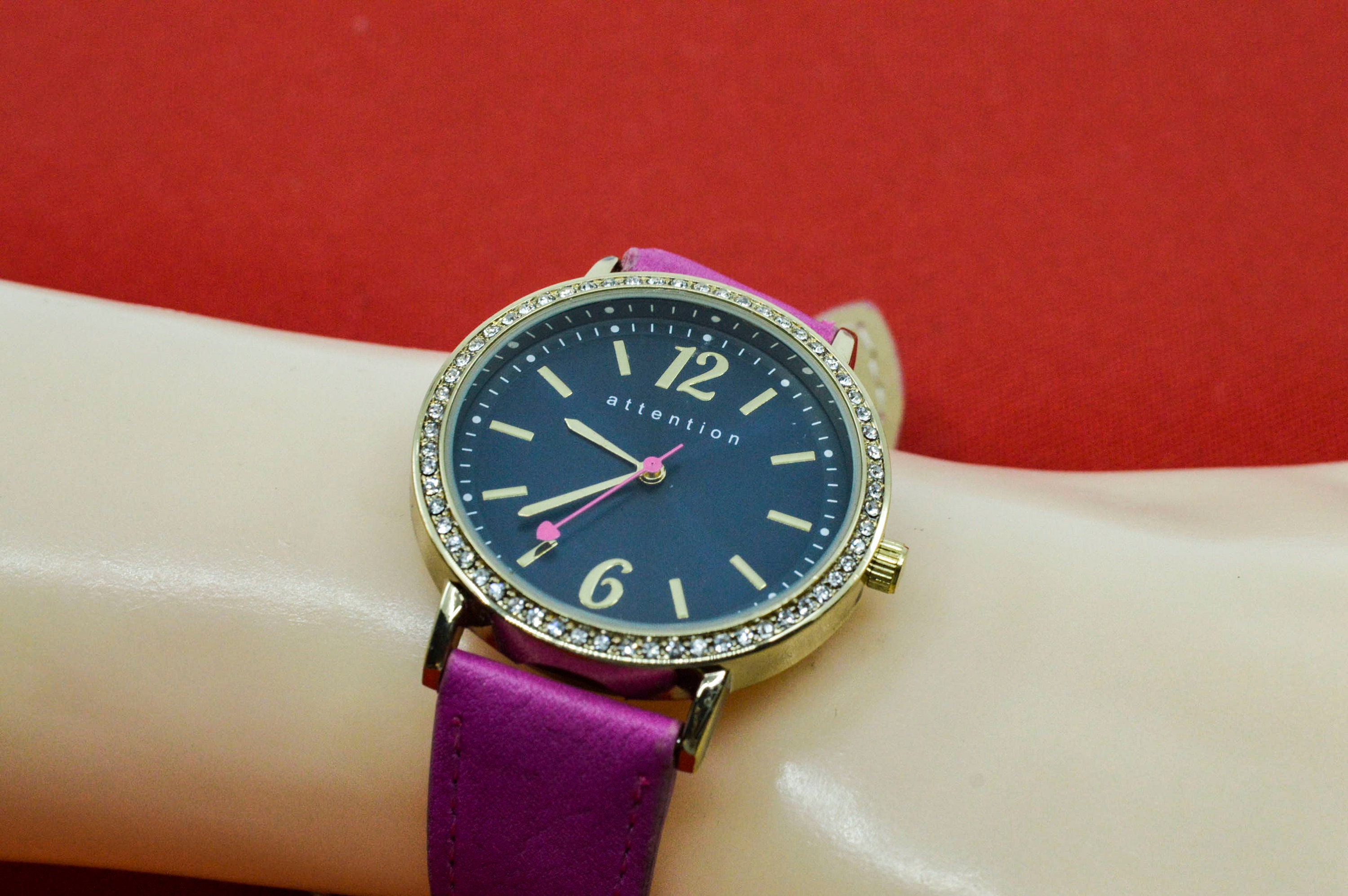 Gold Tone With Blue Dial and Purple Band Womens Fashion Watch - Etsy