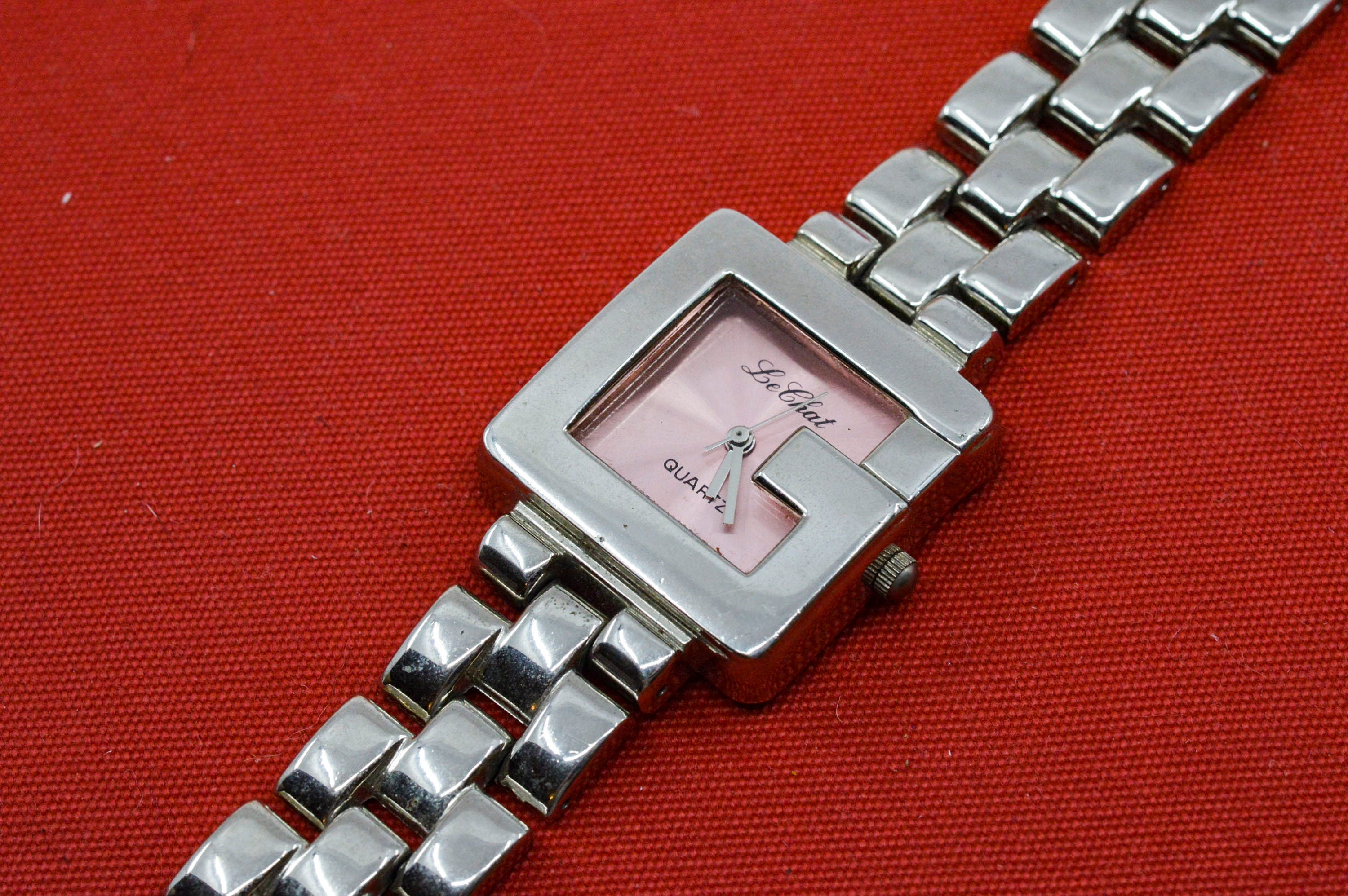 Le Chat Steel Tone With Pink Dial Womens Fashion Watch - Etsy