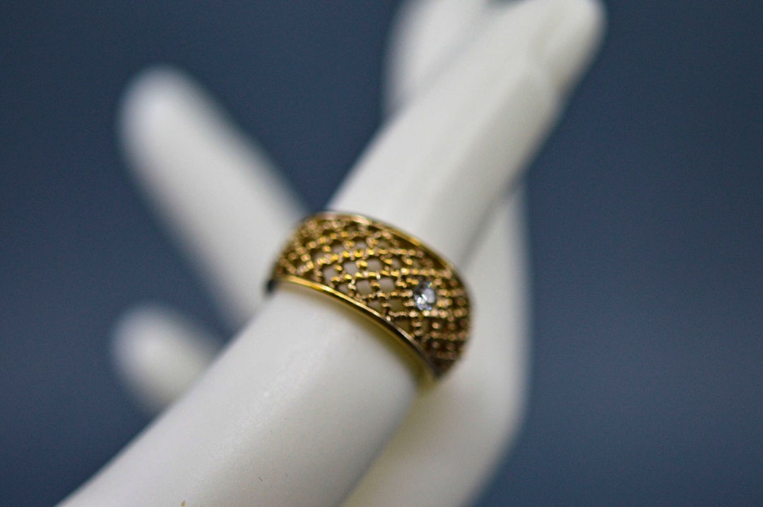 Avon gold Tone With Crystal Womens Ringsize 6 1/4 - Etsy