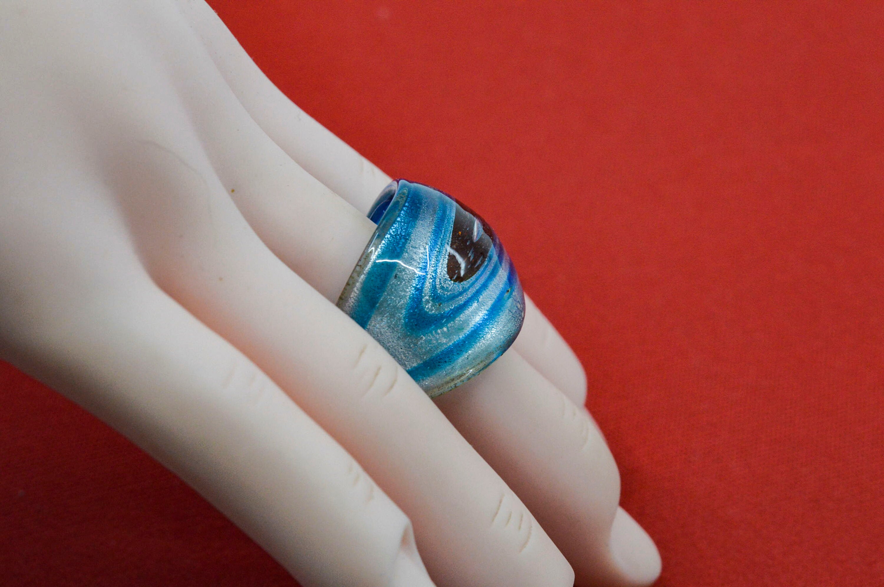 Blue Tone Womens Plastic Ring Size 8 3/4 - Etsy