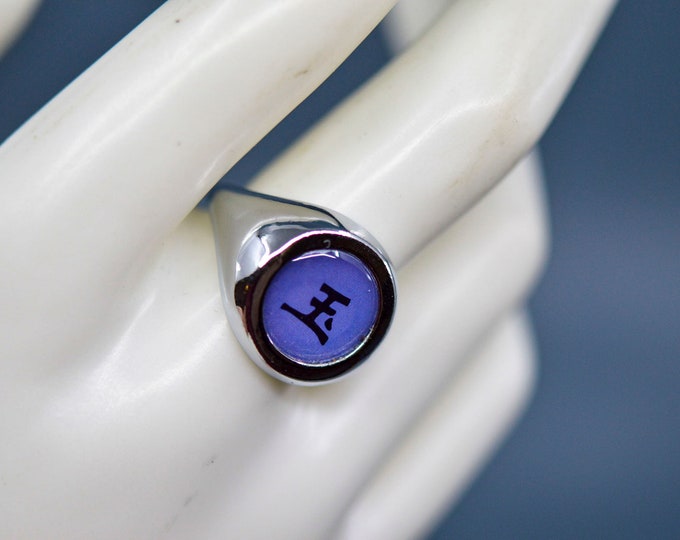 Silver and Blue Tone, Women's Adjustable Ring, Size 7 1/4 - Etsy