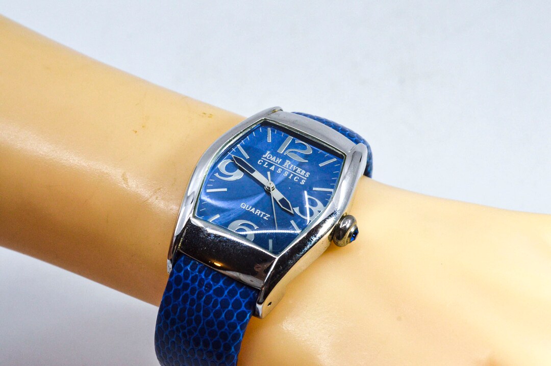 Joan Rivers Classic Blue Tone Womens , Fashion Cuff , Wrist Watch - Etsy