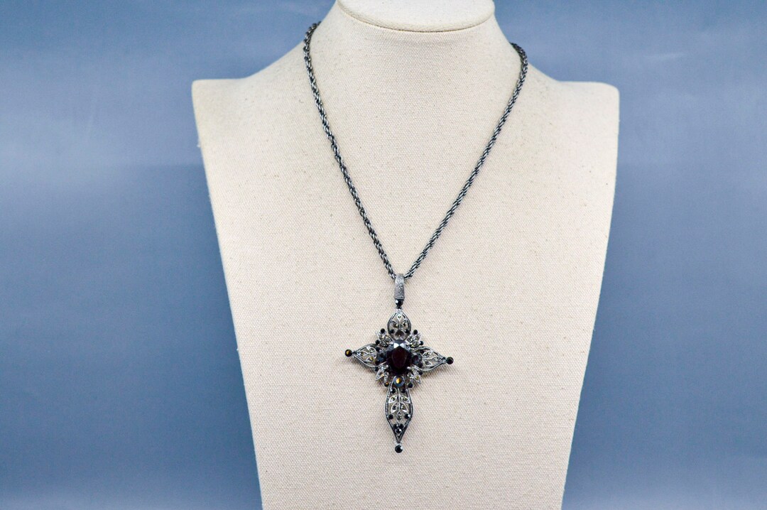 Silver Tone, Large Cross, Womens Necklace - Etsy